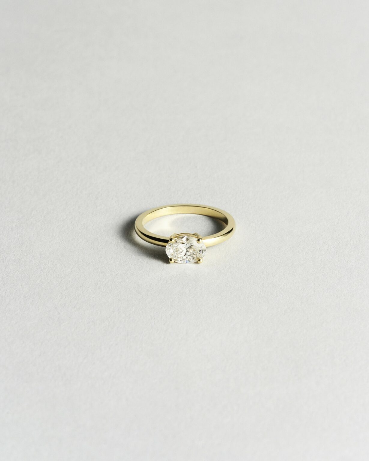 Low-Set Solitaire Oval Diamond Ring - Norrfolks
